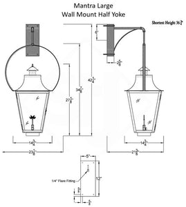 Mantra Copper Gas Lantern - Wall Mount with Half Yoke– Tower Lighting
