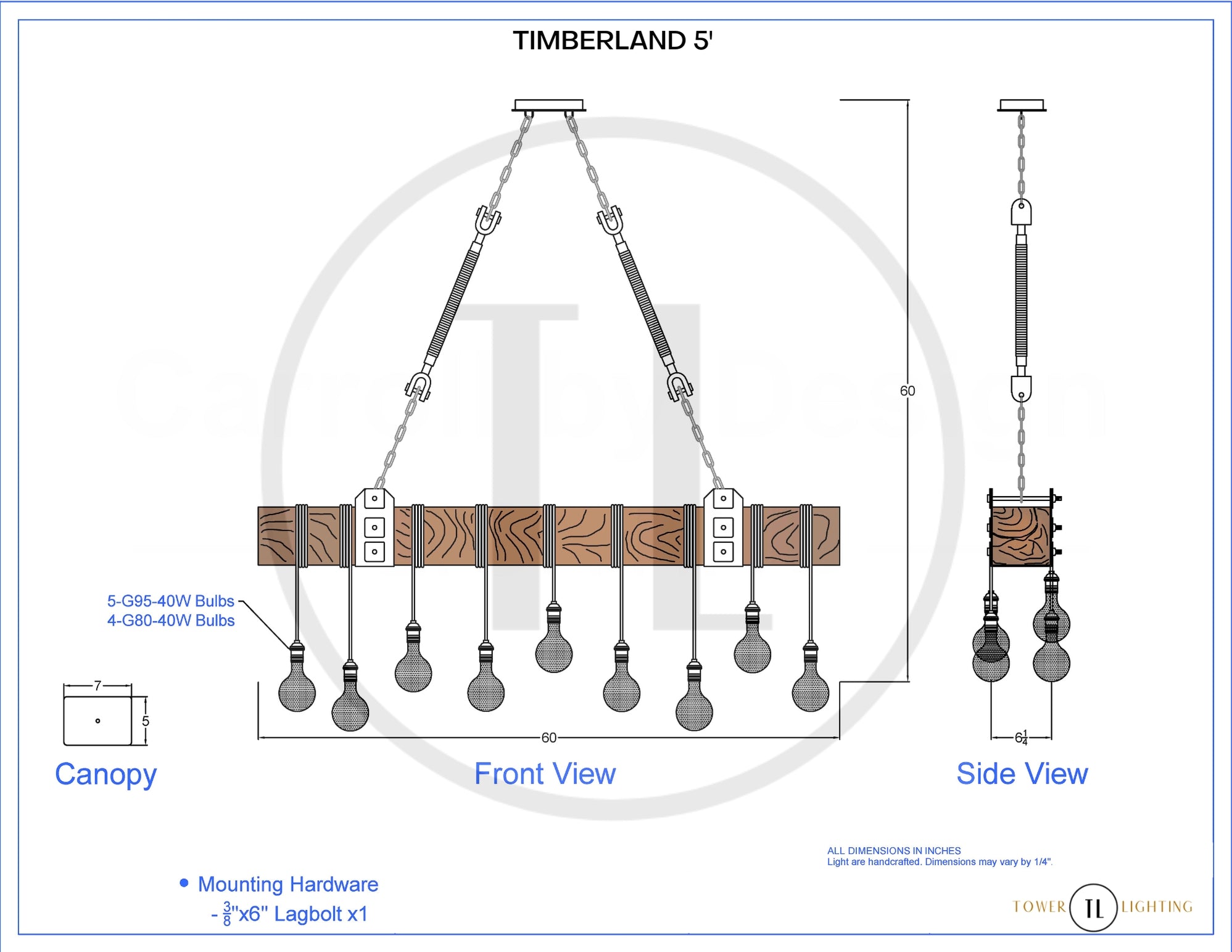 Timberland Chandelier– Tower Lighting