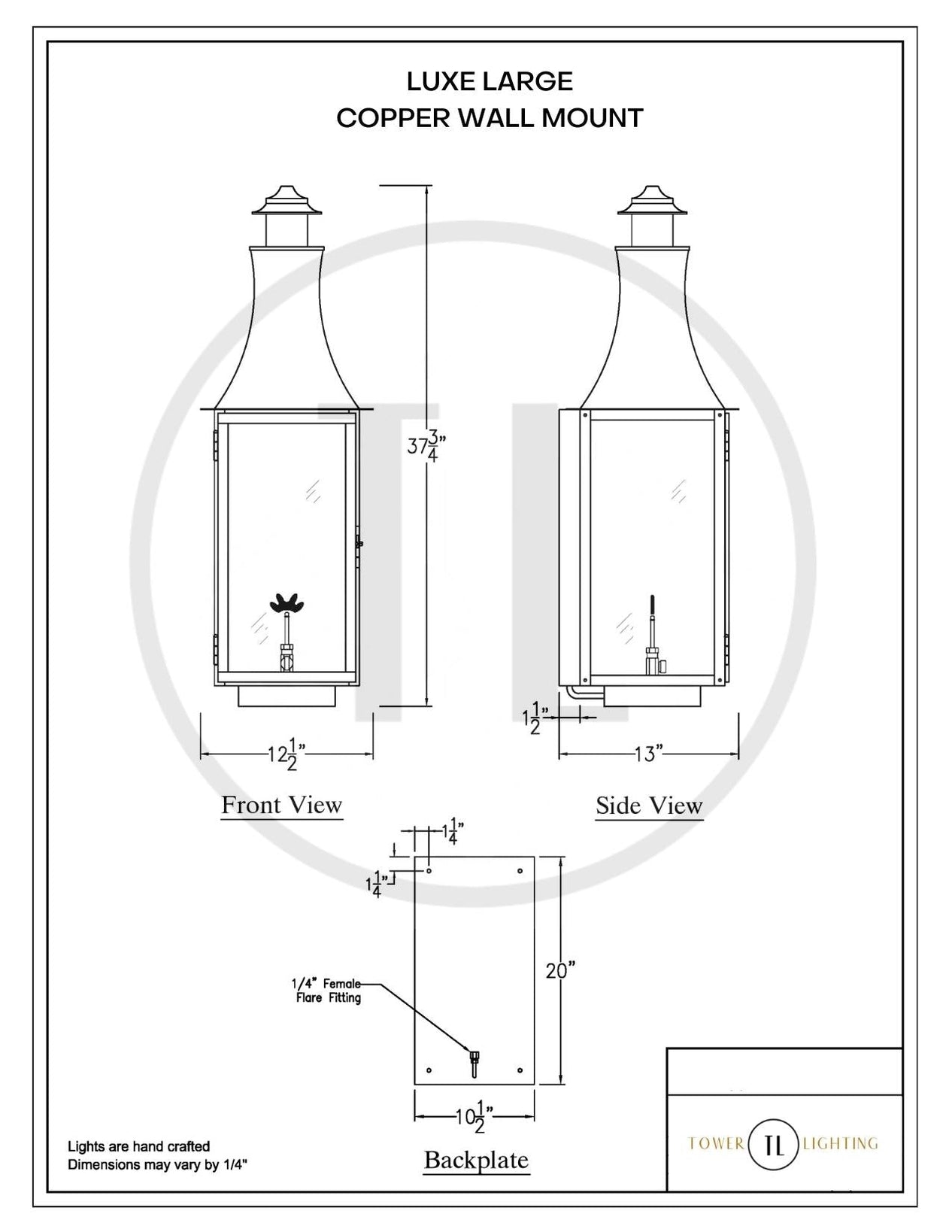 Luxe Copper Gas Lantern - Wall Mount– Tower Lighting