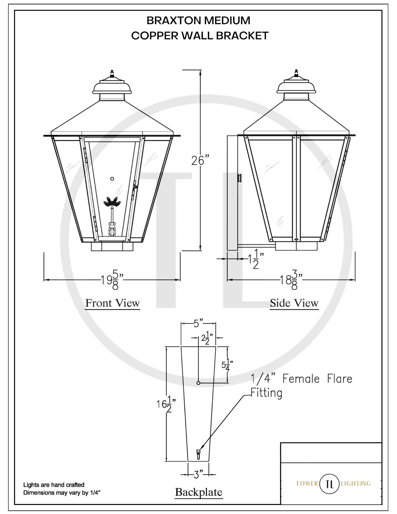 Braxton Copper Lantern - Wall Mount– Tower Lighting
