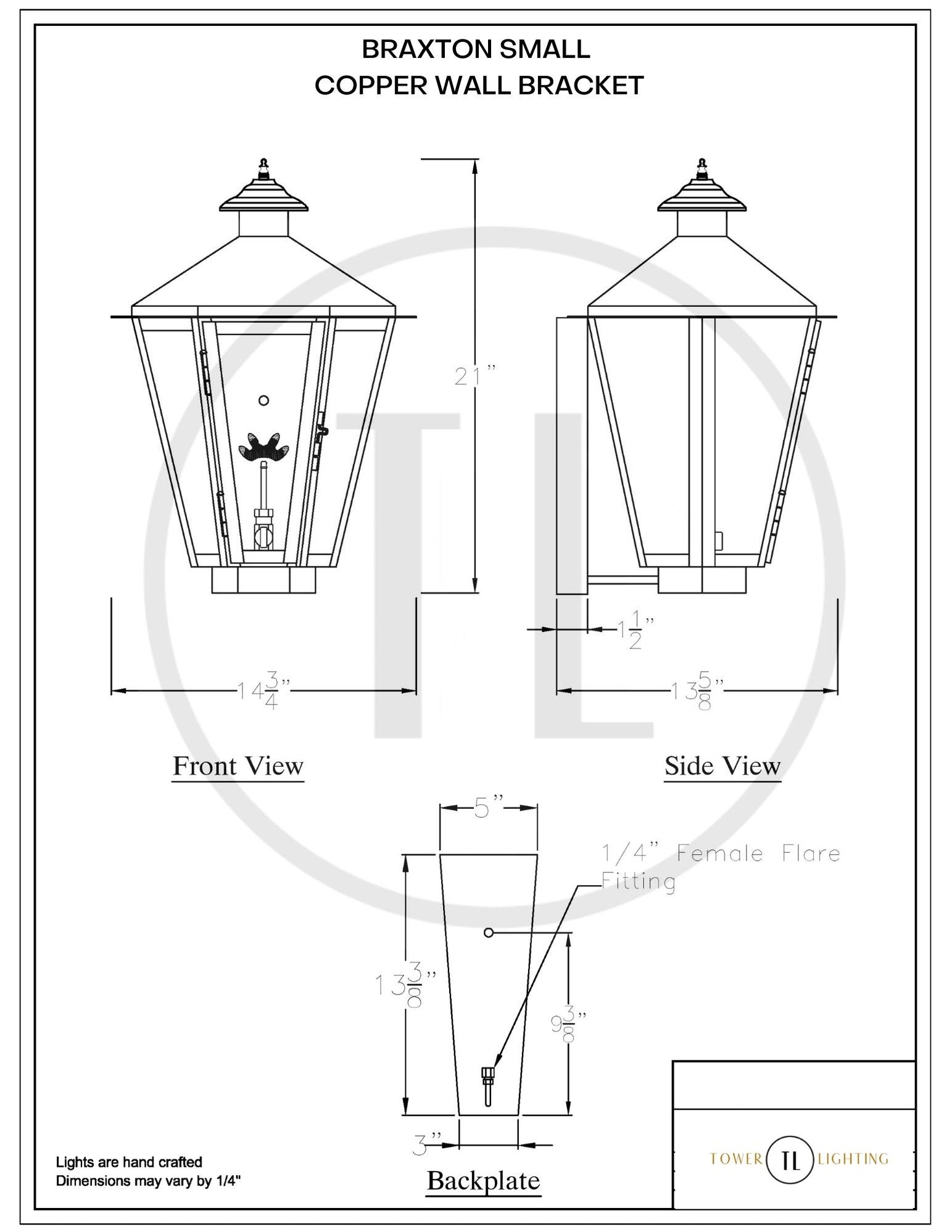 Braxton Copper Lantern - Wall Mount– Tower Lighting