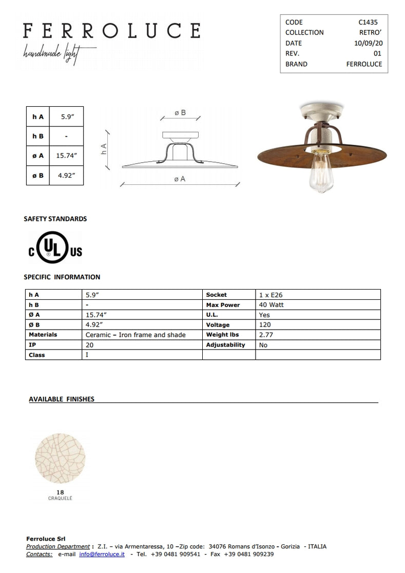 C1434-C1435 Retrò Grunge Ceiling– Tower Lighting