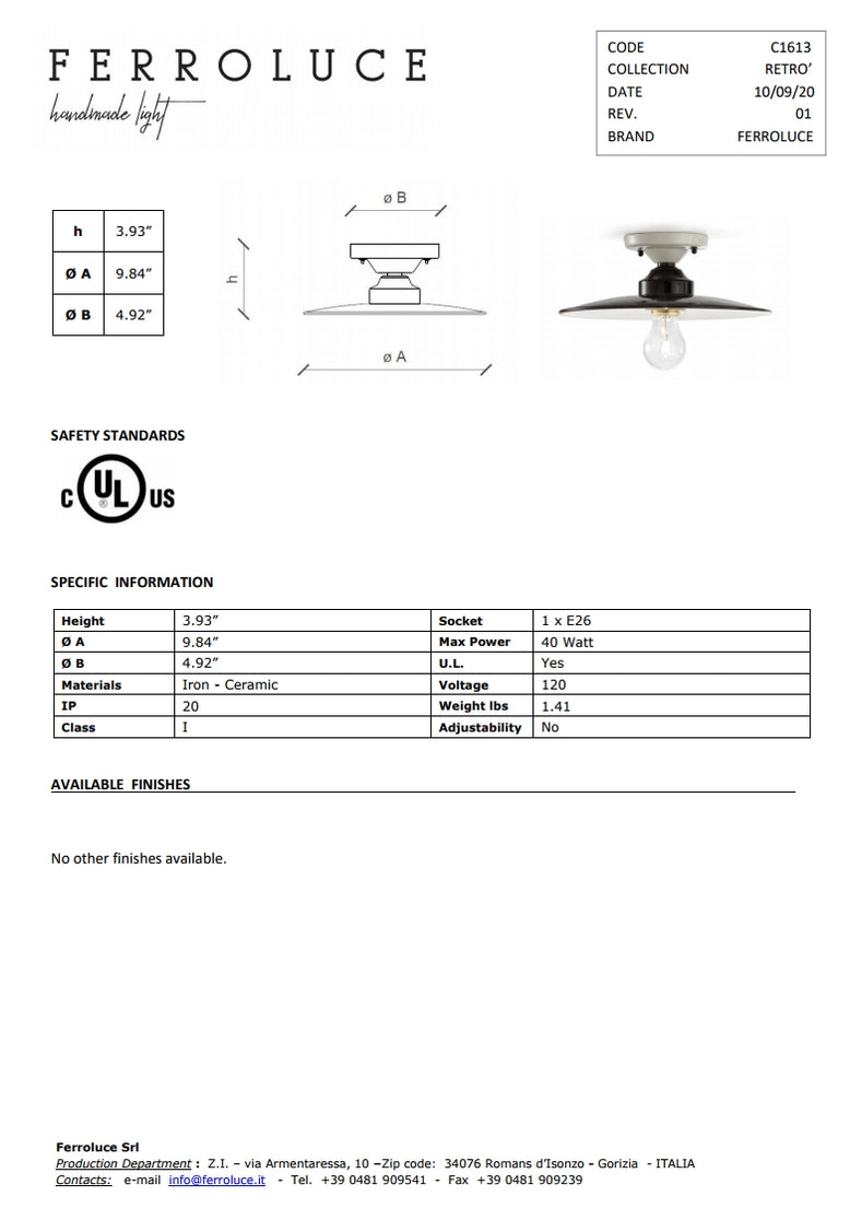 C1613-C1614-C1615 Retrò Black & White Ceiling– Tower Lighting